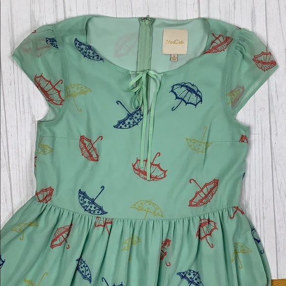 Modcloth | Dresses | New Modcloth Green Umbrella Dress Fun With Fab ...